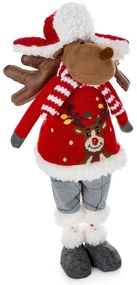 VÁNOČNÍ DEKORAČNÍ FIGURKA REINDEER 52CM VÍCEBAREVNÁ