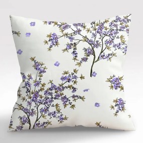 Ervi povlak na polštář bavlněný - kvetoucí fialový strom