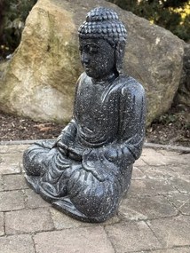Socha Buddha z terrazza (teraco) 60 cm – ruční výroba Jáva