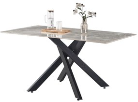 Kondela Jídelní stůl, světle šedá/černá, 160x90 cm, ZENOS
