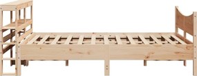 Rám postele s čelem 160 x 200 cm masivní borové dřevo 3306297