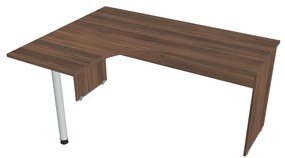 Stůl ergo pravý 160*120 cm - Hobis Gate GE 60 P Dekor stolové desky: ořech, Dekor lamino podnože: ořech, Barva nohy: stříbrná