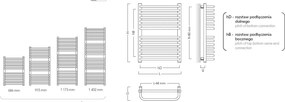 Hopa STANDARD 3D koupelnový radiátor 400 x 1173 mm bílý RADSTA3401235