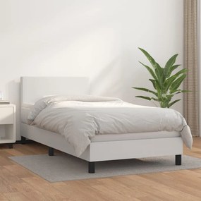 Box spring postel s matrací bílá 80 x 200 cm umělá kůže 3140970