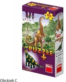 DINO Puzzle 60 dílků Dinosauři 6 druhů + figurka dinosaura dn383074