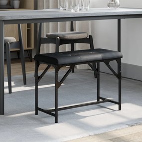 Jídelní lavice černá 62 x 32 x 45 cm ocel a umělá kůže - Default Title