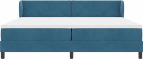 Postel s boxspringem s čelo Tmavě moddrá 200 x 200 cm samet 3340464