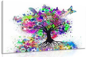 Obraz květinový strom plný barev