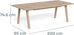 ACTONA Jídelní stůl A-LINE světle hnědý 210x100 cm