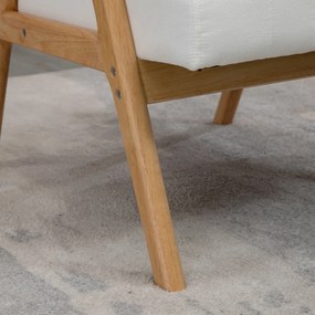 HOMCOM čalouněné křeslo lounge chair v sametovém vzhledu s područkami, design Scandi, krémová, 68x74x82cm| Aosom