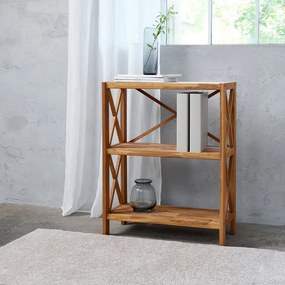 Regál z dubového dřeva v přírodní barvě 70x87 cm X-Shelf – Unique Furniture
