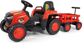 Elektrický traktor s přívěsem Rolly červený