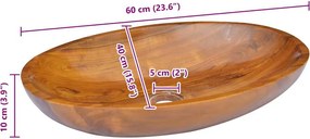 Umyvadlo masivní teak 60 x 40 x 10 cm 326162