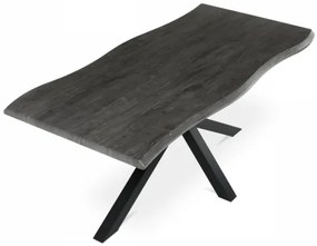 Jídelní stůl 180x90 šedý dub kovová noha ve tvaru hvězdy černý lak HT-F4618 GREY