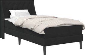 Rám postele s matrací s matrací s čelo Černý 100 x 200 cm samet 3414781