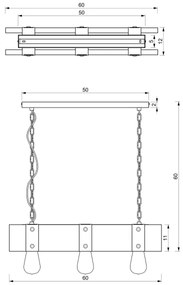 Lustr na řetězu SODER 3xE27/60W/230V