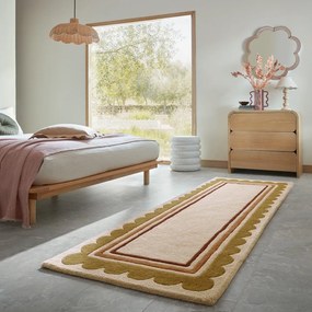 Ručně tkaný vlněný běhoun v přírodní barvě 80x230 cm Lois – Flair Rugs
