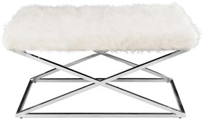 Tutumi, lavička ve skandidávském stylu 100x50x52cm BC-1518-1, bílá-chromová, KRZ-03800