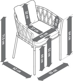 Tchibo - Jídelní křesla s textilním výpletem - barva: černá