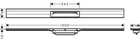 Hansgrohe RainDrain Flex - Vrchní sada sprchového žlabu 1000, zkracovatelný, pro instalaci ke zdi, kartáčovaná nerezová ocel 56053800