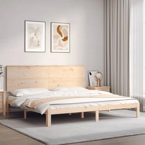 Rám postele s čelem 200 x 200 cm masivní dřevo,  3193681