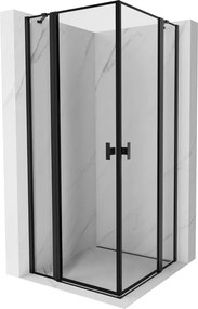 Mexen, Mexen Mist Duo výklopný sprchový kout 95 x 95 cm, černý rám - 8A4-095L-095P-70-70