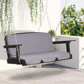 Outsunny Sada 2-ks Polštářů na Houpací Křeslo 130x45x5 cm Polstrovaný Polštář na Sedák a Opěradlo pro Zahradní Terasu Balkon Venku Šedý