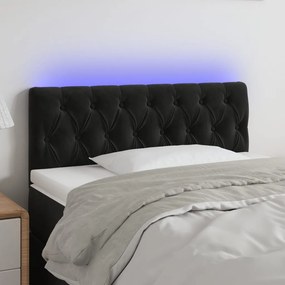 Čelo postele s LED černé 90 x 7 x 78/88 cm samet 3121986