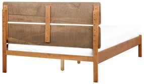 Dřevěná postel 140 x 200 cm ze světlého dřeva BOISSET Beliani