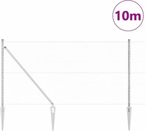Hexagonální plot s podpěrou 10 x 1,4 m Pozinkovaná ocel 3353350
