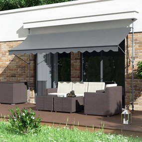 Upínací balkonová sluneční markýza KLODZ 300x120 cm šedá