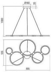 Redo 01-1742 - LED Lustr na lanku RADIUS LED/45W/230V bílá