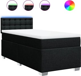 Box spring postel s matrací černá 90x200 cm textil 3288087