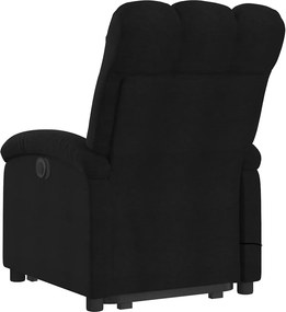 Zvedací masážní polohovací křeslo černé textil 3204106