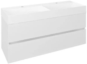Sapho Odetta - Umyvadlová skříňka, 1180x500x435 mm, lesklá bílá DT120-3030
