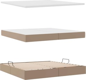 Postel s úložným prostorem a matrací Cappuccino 200 x 200 cm 3370181