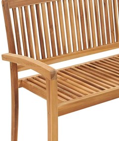 Stohovatelná zahradní lavice s poduškou 128,5 cm masivní teak 3063287