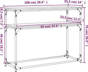 vidaXL Konzolový stolek 100x35,5x75 cm kompozitní dřevo [834068] Barva: dub sonoma