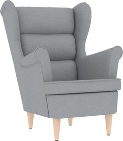 Křeslo s podnožkou světle šedé textil 3307989