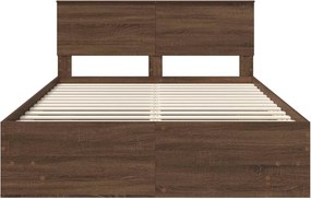 Rám postele s čelo Hnědý dub 150 x 200 cm Kompozitní dřevo 3408843