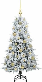 Umělý Skládací Vánoční Strom s stojanem Bílá 120 cm PE a PVC 3397462