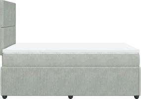 Box spring postel s matrací světle šedá 120x190 cm samet 3294580