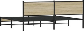 Kovový rám postele bez matrace dub sonoma 200 x 200 cm 3301398