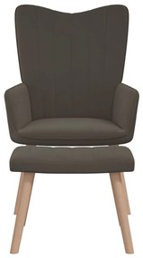 Relaxační křeslo Gaylle se stoličkou - samet | tmavě šedé