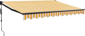 Automatická zatahovací markýza žlutá a bílá 3 x 2,5 m 3154506