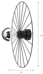 Nástěnné svítidlo MONTANA 1xE27/15W/230V pr. 45 cm černá
