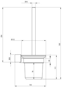 Deante Toilet brush, wall-mounted