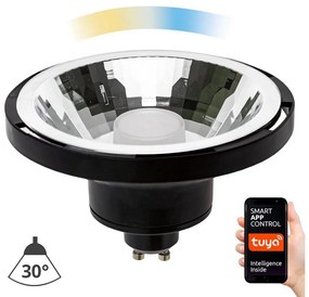 Wojnarowscy | LED Stmívatelná žárovka AR111 GU10/10W/230V 3000-6500K Wi-Fi Tuya 30° černá | WJ0319