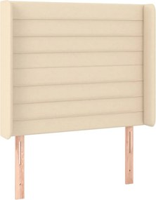 Box spring postel s matrací a LED krémová 90x200 cm textil 3138370