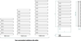 Hopa Edinburgh koupelnový radiátor 500 x 1020 mm spodní připojení bílá RADEDI501035